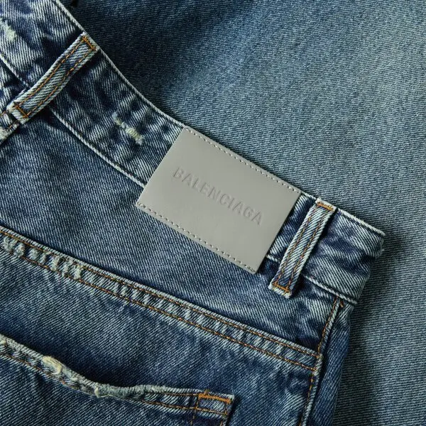 Balenciaga Retro-style Denim Shorts - Blue