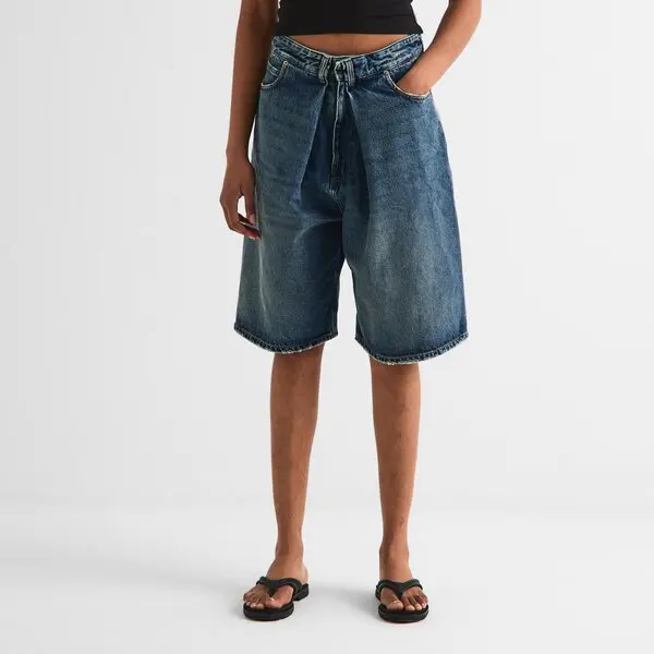 Balenciaga Retro-style Denim Shorts - Blue
