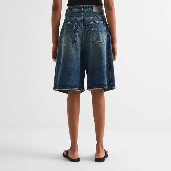 Balenciaga Retro-style Denim Shorts - Blue