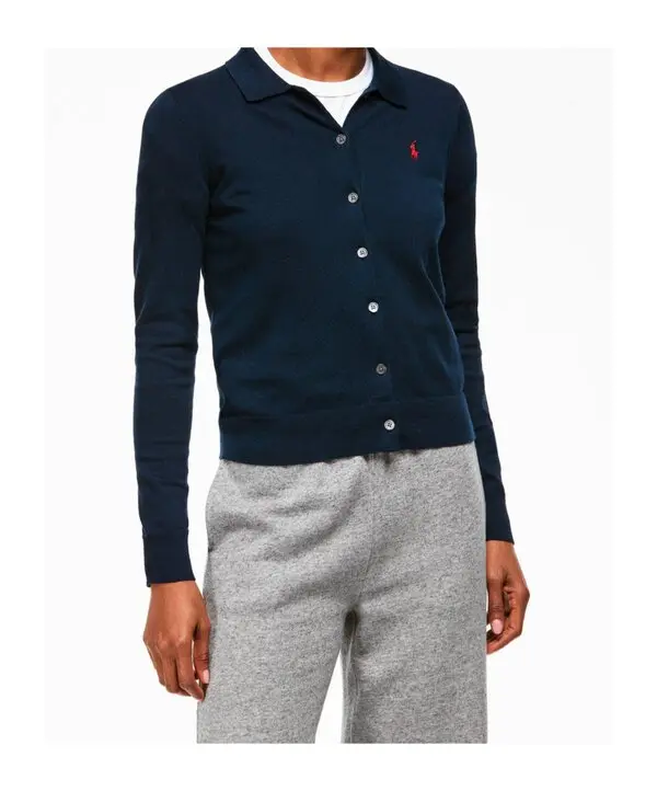 Polo Ralph Lauren Collared Knit Cardigan - Black