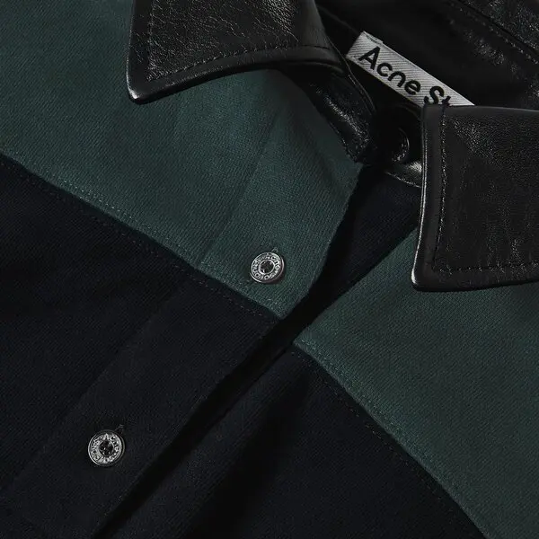 Acne Studios Striped Long Sleeve Polo Shirt - Black