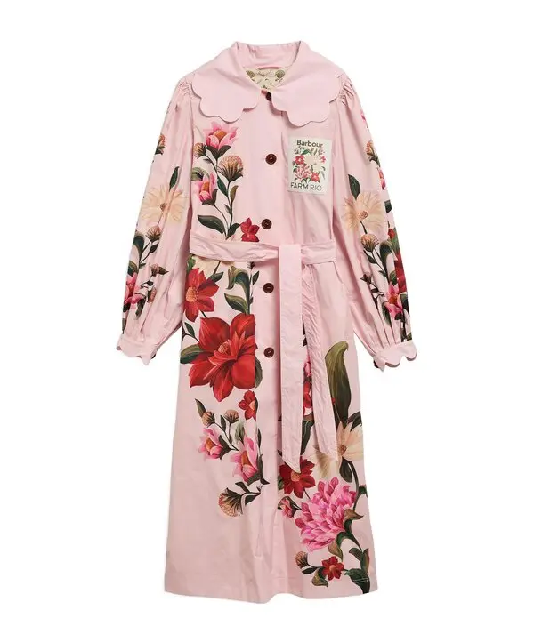 Barbour Floral Print Trench Coat