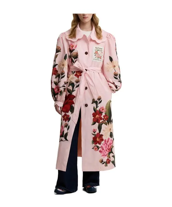 Barbour Floral Print Trench Coat