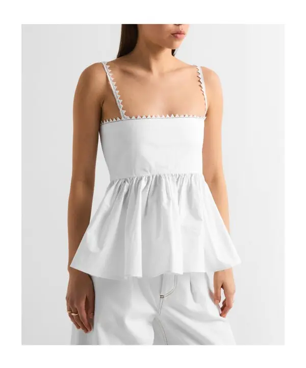 Jacquemus Camisole Peplum Top - White