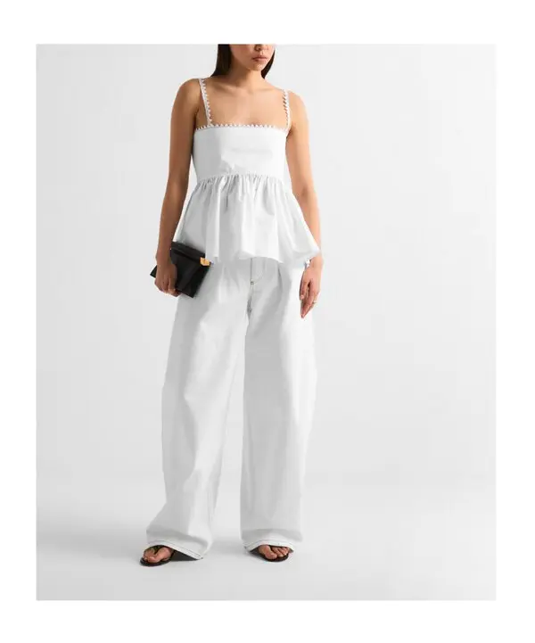 Jacquemus Camisole Peplum Top - White