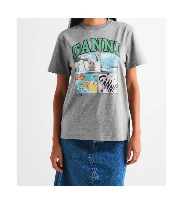 GANNI Printed Logo T-shirt
