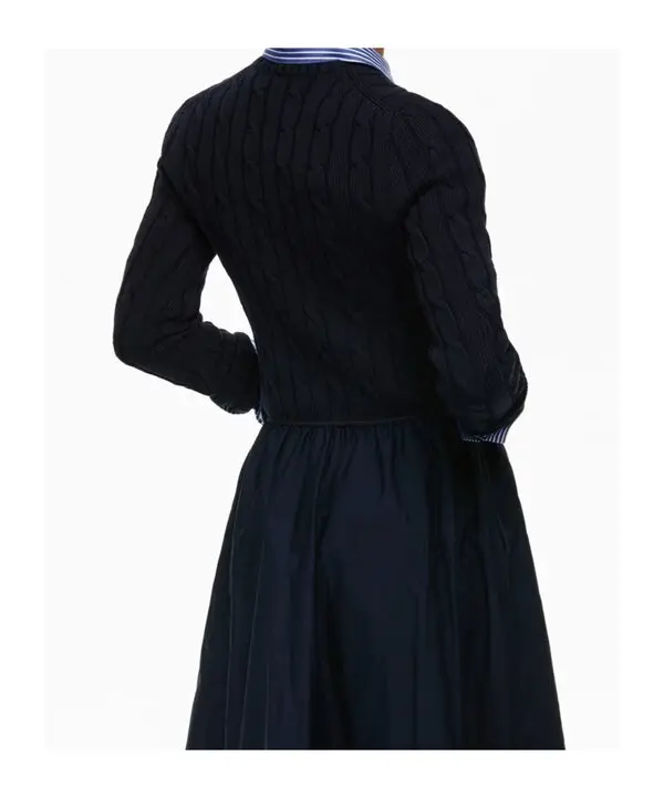 Polo Ralph Lauren Embroidered Knit Midi Dress - Black