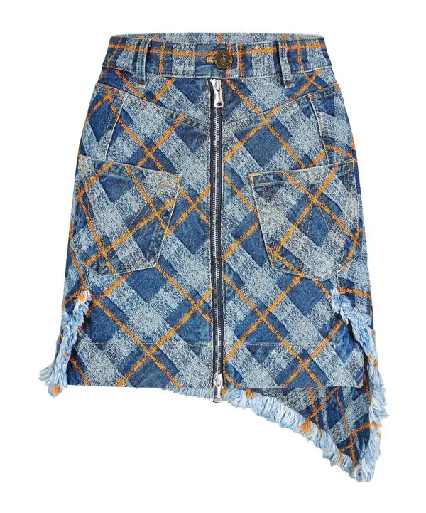 VIVIENNE WESTWOOD Plaid Denim Mini Skirt