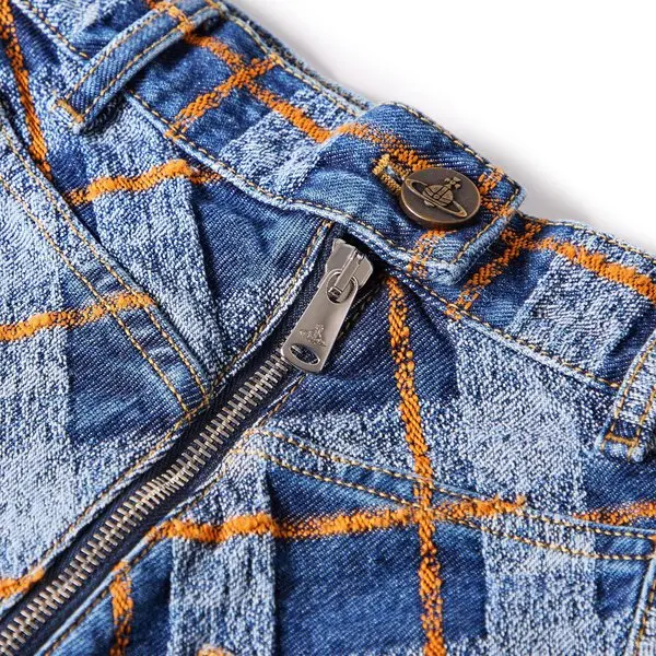 VIVIENNE WESTWOOD Plaid Denim Mini Skirt