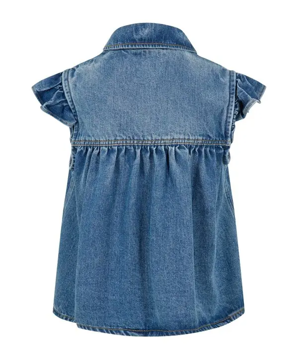 GANNI Denim Short Sleeve Blouse