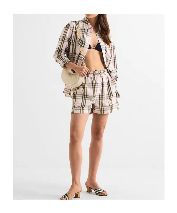 Burberry Plaid Sports Shorts With Drawstring