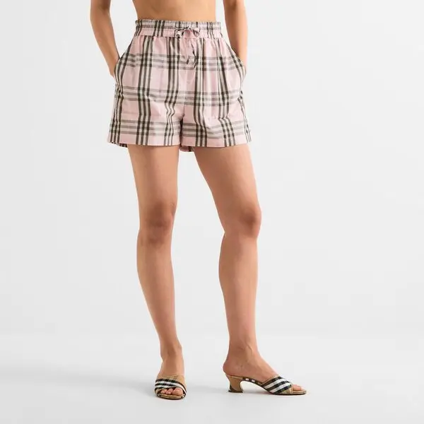 Burberry Plaid Sports Shorts With Drawstring