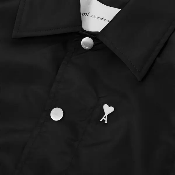 AMI Paris Shirt Jacket With Snap Buttons And Side Pockets - Black
