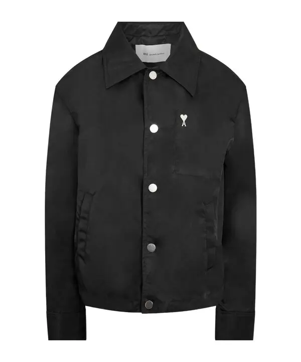 AMI Paris Shirt Jacket With Snap Buttons And Side Pockets
