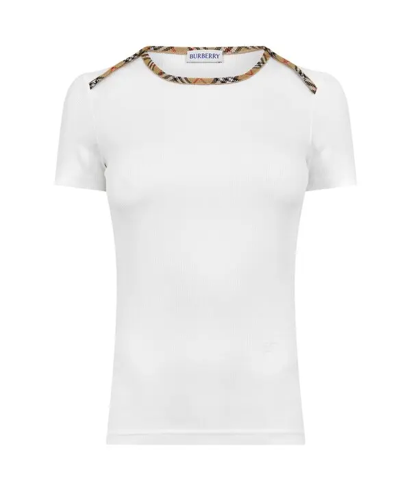 Burberry Slim Fit Ribbed T-shirt With Logo Detail