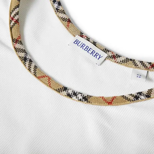 Burberry Slim Fit Ribbed T-shirt With Logo Detail