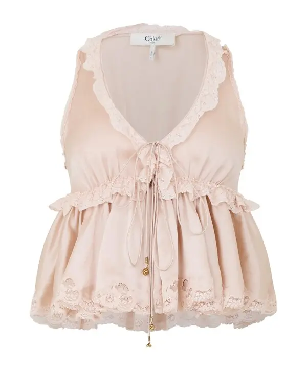 Chloé Silk Short Sleeve Blouse