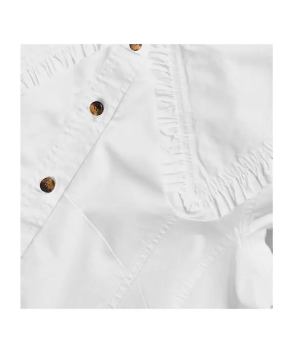 GANNI Round Neck Short-sleeve Blouse - White