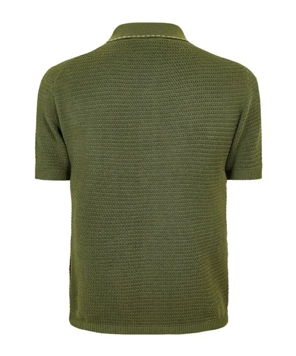 Versace Knitted Short Sleeve Polo Shirt