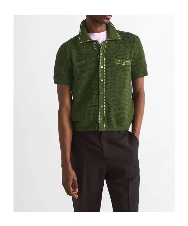 Versace Knitted Short Sleeve Polo Shirt