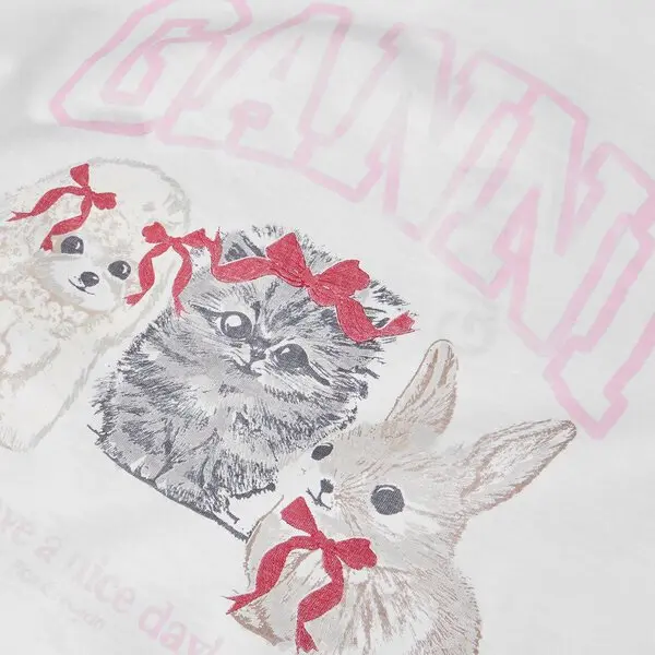 GANNI Graphic Print Crewneck T-shirt