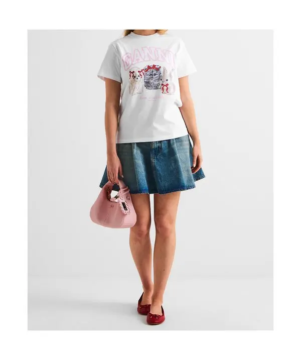 GANNI Graphic Print Crewneck T-shirt
