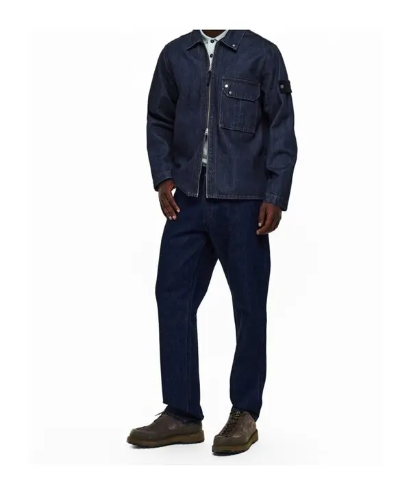Stone Island Zip-up Jacket With Logo Patch