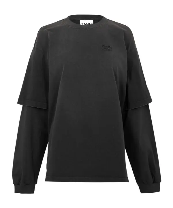 GANNI Long Sleeve Layered T-shirt