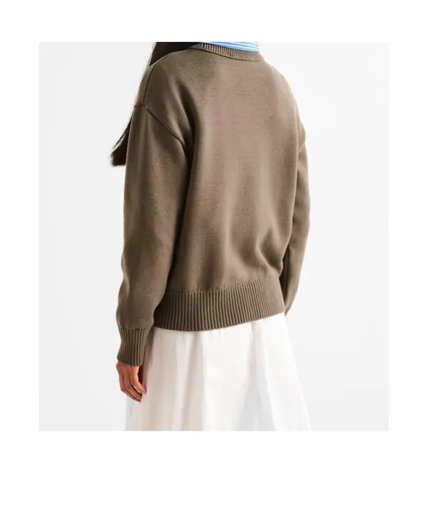 AMI Paris Crew Neck Jumper With Logo Detail