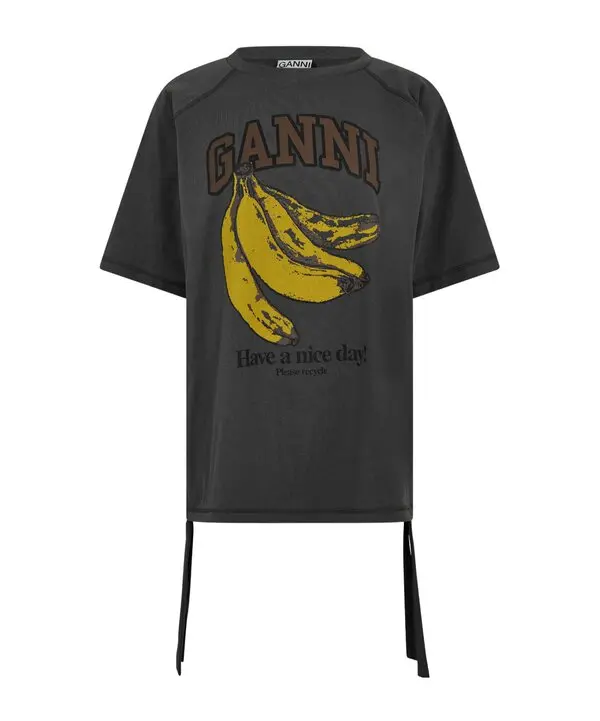 GANNI Have A Nice Day" Graphic T-shirt - Black