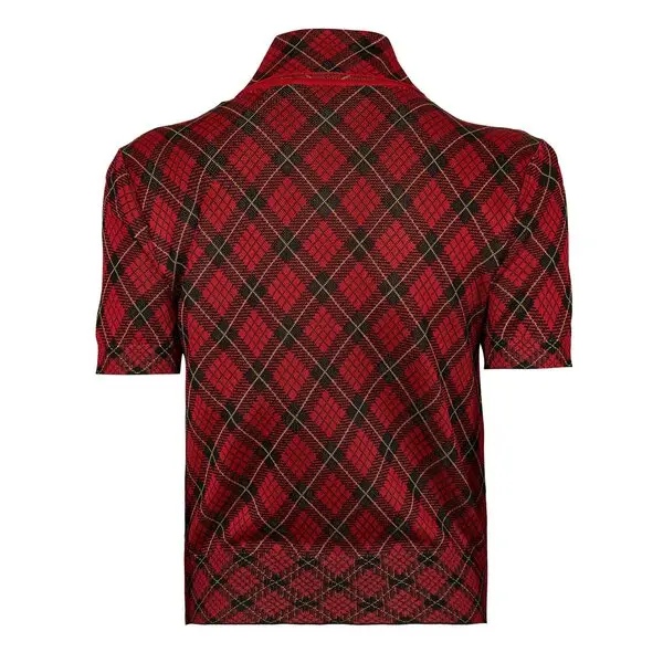 Alexander McQueen Checkered Knit Polo Shirt