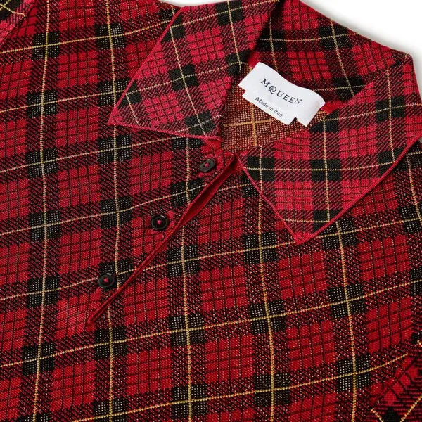 Alexander McQueen Checkered Knit Polo Shirt