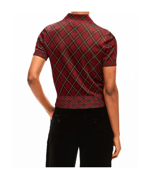 Alexander McQueen Checkered Knit Polo Shirt
