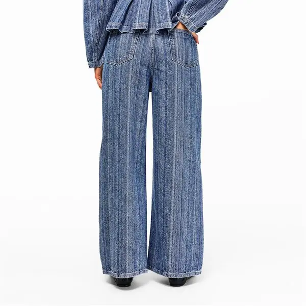 GANNI Denim Dble Fly Wide Leg Jeans - Blue