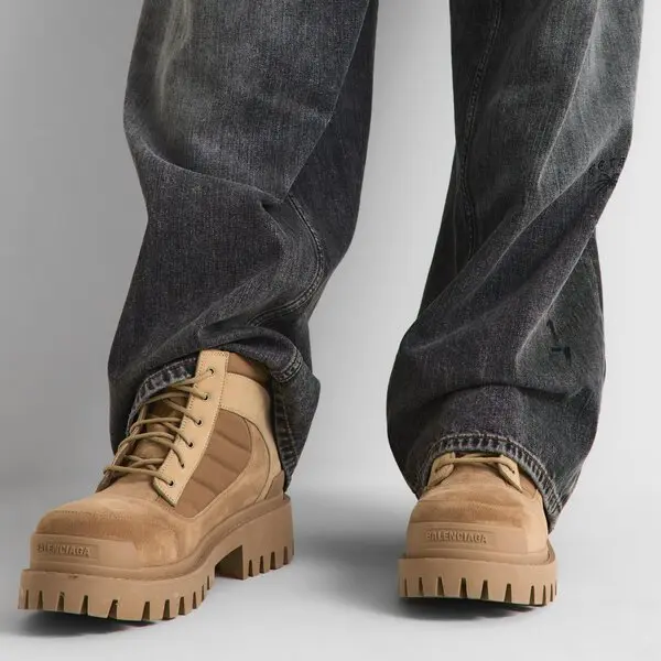 Balenciaga Lace-up Hiking Boots With Chunky Sole