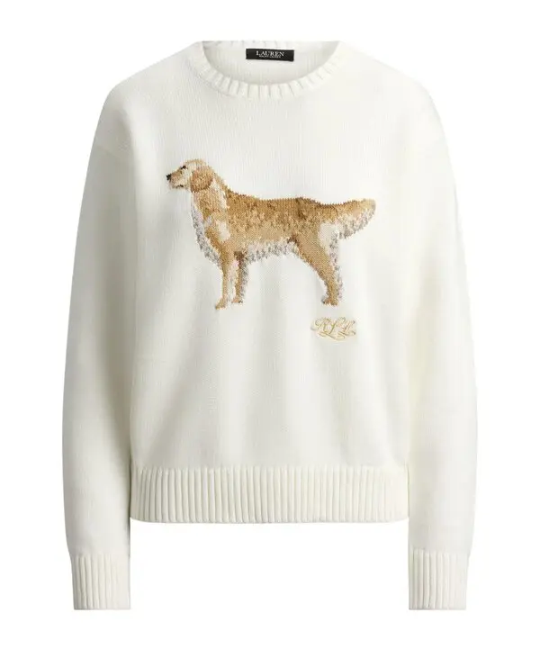 Ralph Lauren Crew Neck Jumper With Dog Motif
