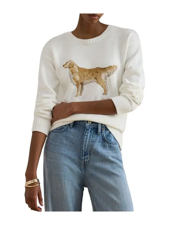 Ralph Lauren Crew Neck Jumper With Dog Motif