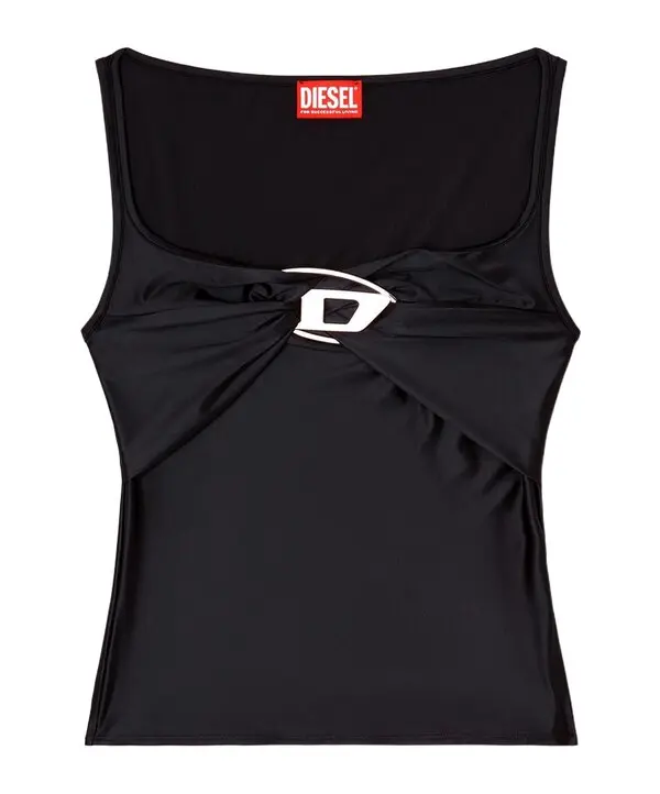 DIESEL® Sleeveless Top With Twisted Detail And Cut-out