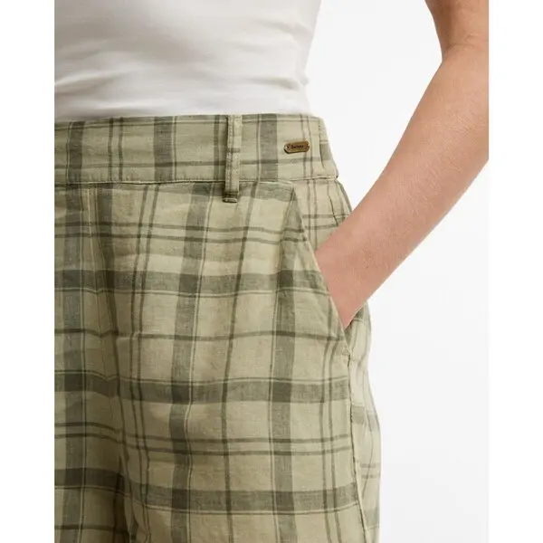 Barbour Plaid Tailored Shorts With Belt Loops And Side Pockets
