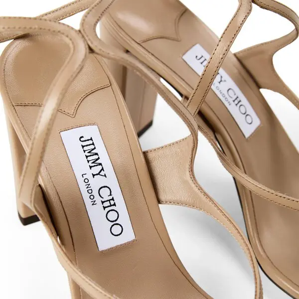 JIMMY CHOO Leather High Heel Sandals - Nude