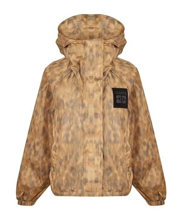 GANNI Hooded Anorak Jacket With Weather-resistant Fabric - Nude