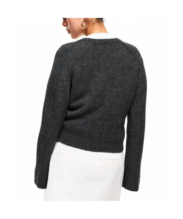 GANNI V-neck Wool Yak Knit Sweater