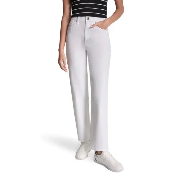 Dkny High Rise Classic Straight Leg Denim Jeans