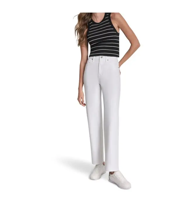 Dkny High Rise Classic Straight Leg Denim Jeans