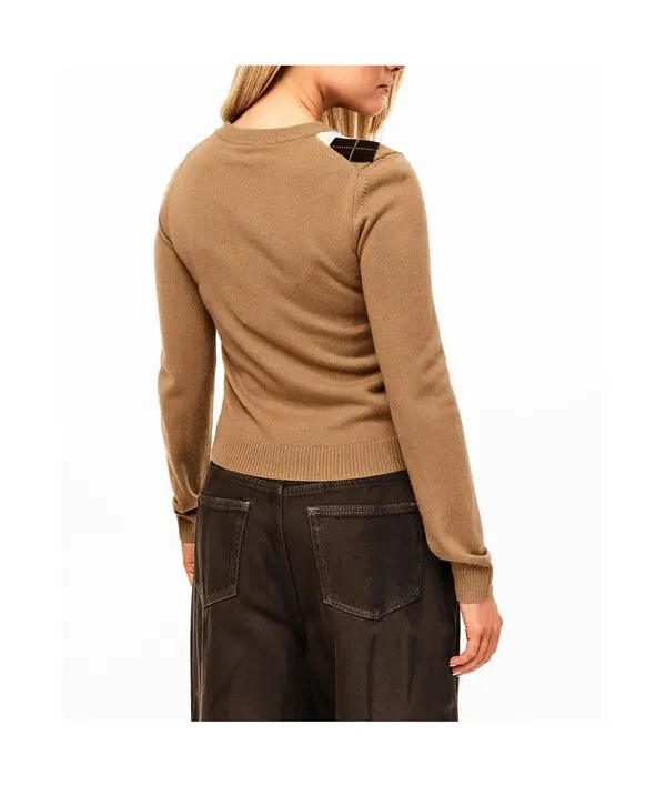 GANNI Argyle Knit Cardigan - Brown