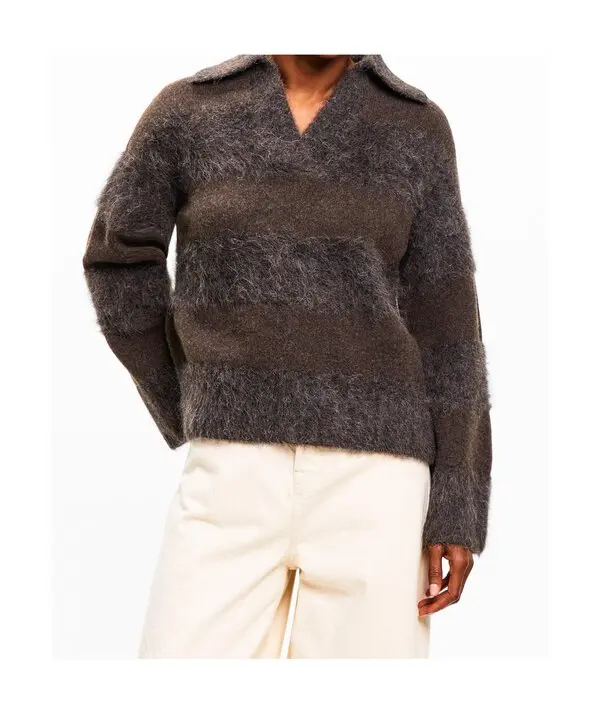 JOSEPH Knitted Collared Pullover