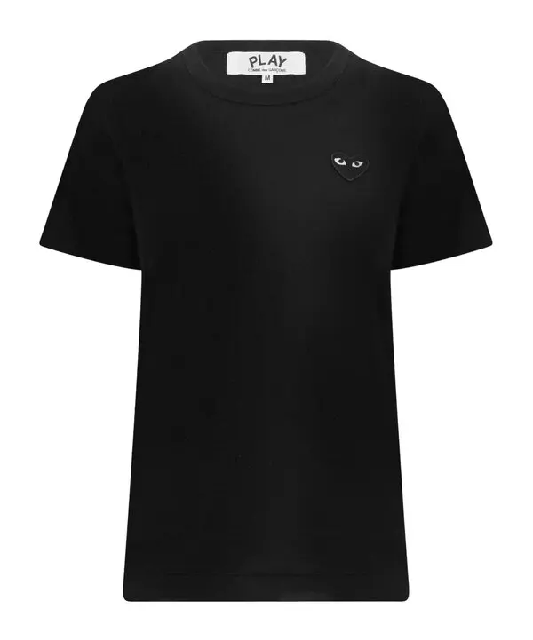 Play Comme Des Garcon Logo Crew Neck T-shirt - Black
