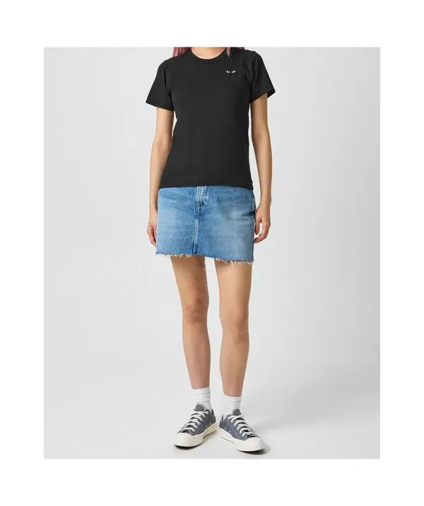 Play Comme Des Garcon Logo Crew Neck T-shirt - Black