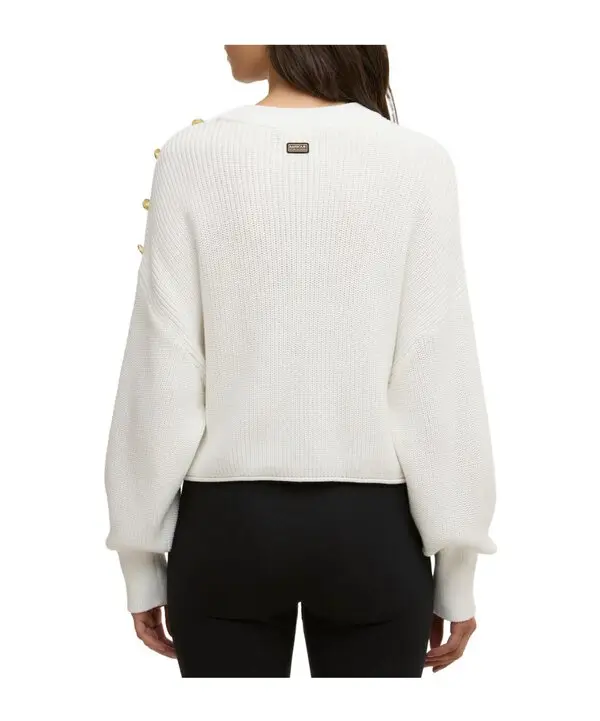 Barbour Crew Neck Jumper With Button Detail
