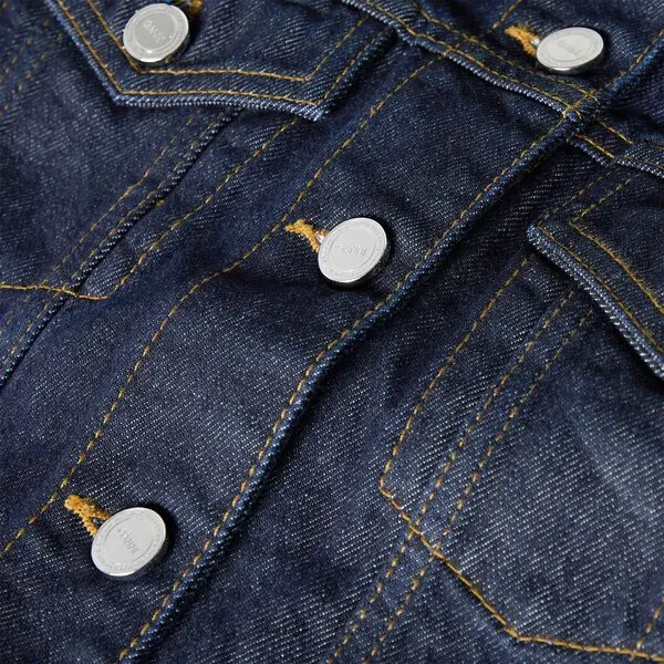 GANNI Cropped Denim Jacket With Classic Collar